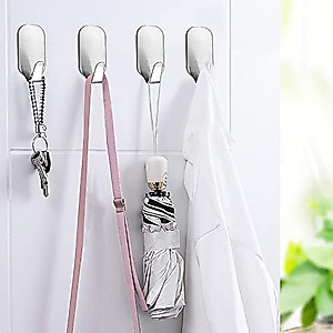 AIFUDA 4 Pcs Towel Hooks, Over Door Hook S Hooks Towel Hooks for Bathrooms Frameless Shower Door with Self Adhesive Wall Hooks