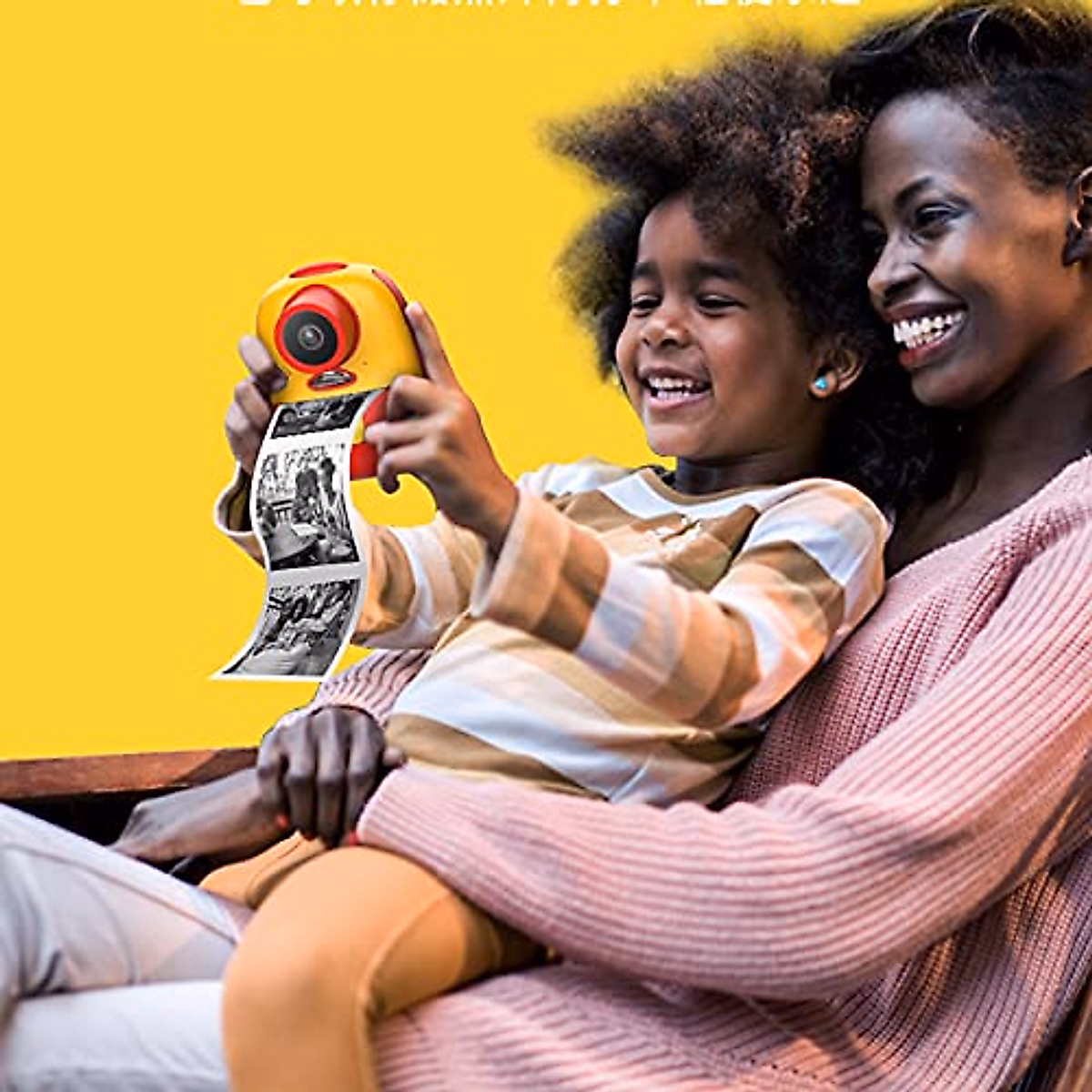 Damian-Sewing Kids Instant Print Camera Kids Camera with 2”HD Large Screen, Zero Ink Digital Camera with Thermal Printing Paper and Cartoon Stickers, Children Toy Camera (Color : Pink)