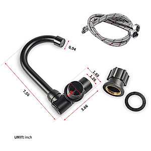 DALUOBO Folding Faucet 360 Degree Swivel hot and Cold Water Faucet Kitchen Bathroom RV Marine Deck Hatch Caravan Boat Camper Accessories