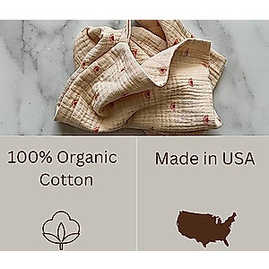 Leyl&Ari Organic Muslin Lovey Security Blanket | Pacifier Holder | Made in USA (Neutral)