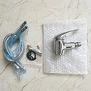 Toilet Bidet Faucet with Hot & Cold Water Brass Bathroom Single Hole Sink Mixer Tap, Chrome