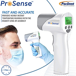Pac-Dent ProSense Non-Contact Infrared Thermometer for Adults and Kids, Body + Object Surface Temperatures with No Touch