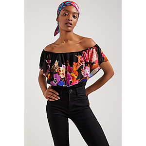 Desigual woMens Casual Blouse, Black, Small US