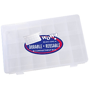 The Beadery 18 Compartment Bead Alphabet Chalkboard TRIBEAD Box, Black