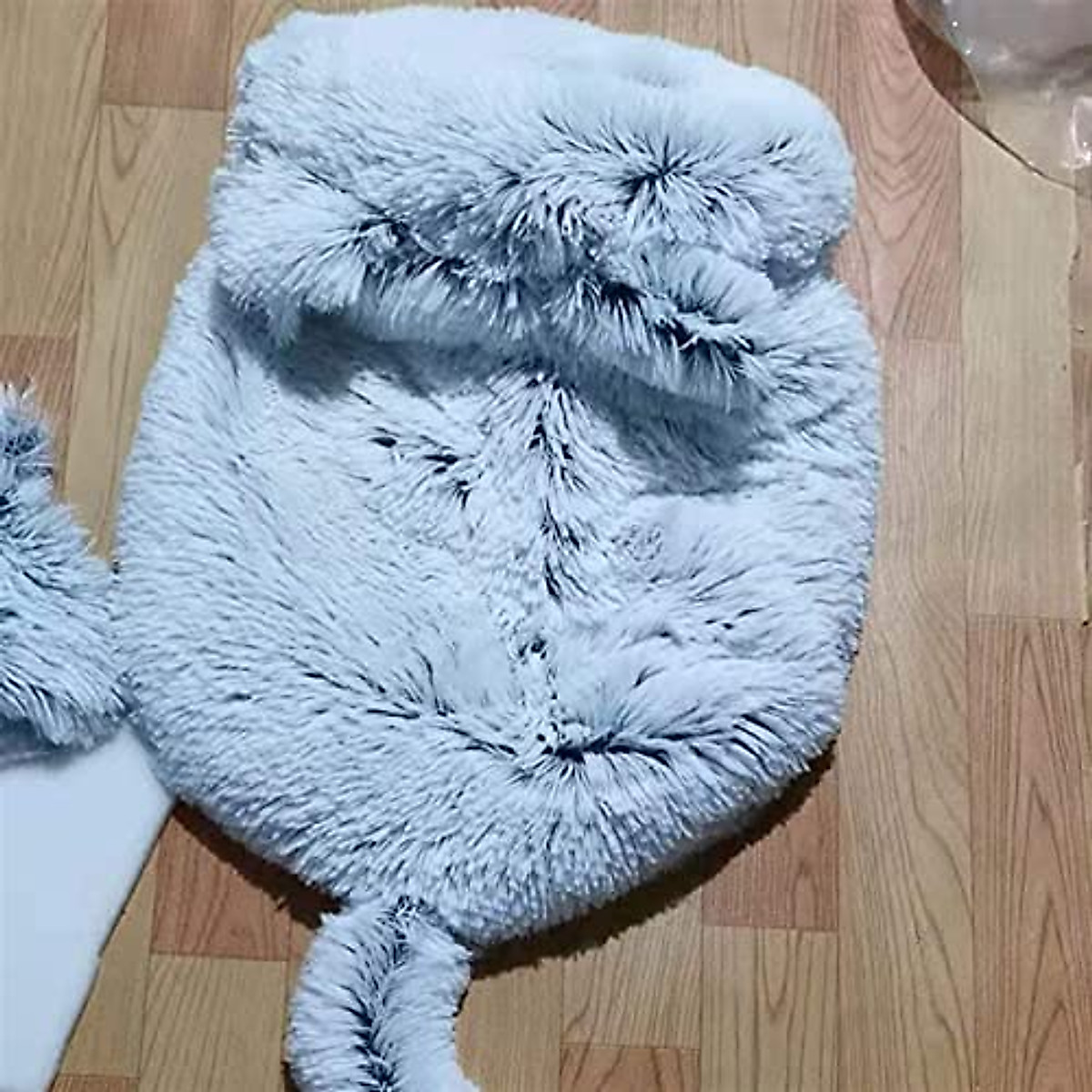 scy Soft Plush Pet Sofa Bed, Square Kennel Fluffy Plush Cat Dog Sofa Mat Dog Mats for Sleeping and Anti Anxiety Plush Soft Fluffy Pet Beds Pet Supplies Pet Nest Cushion (Color : Gray)