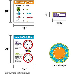 Carson Dellosa – All About Time Bulletin Board Set, Classroom Décor, 23 Pieces