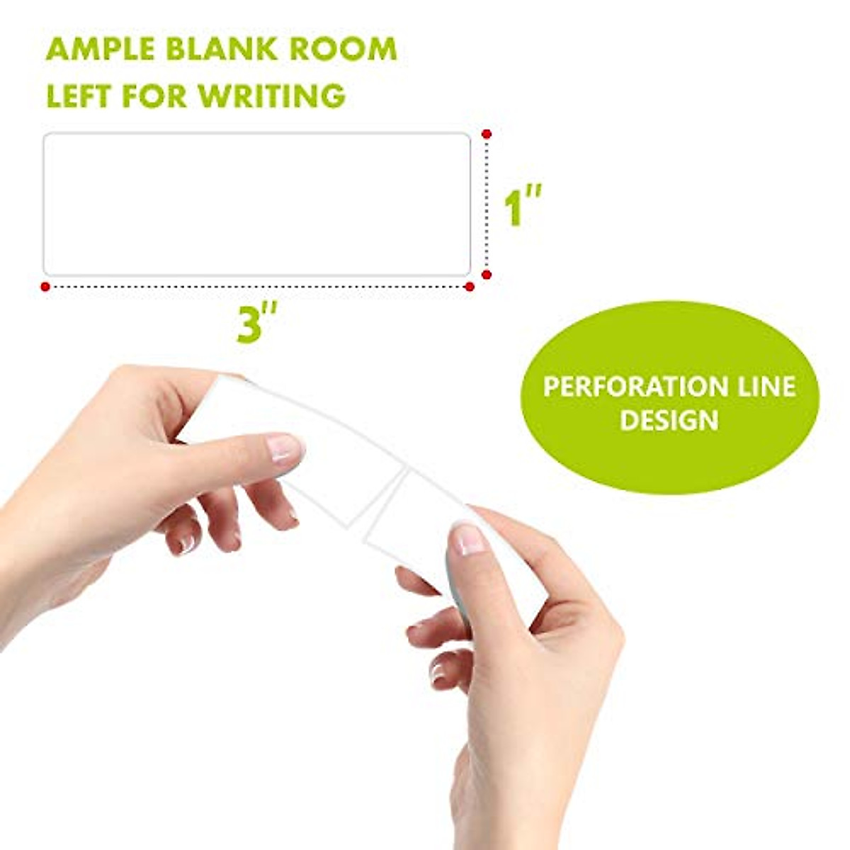 1000 Blank Removable Freezer Labels Water Oil Resistant with Perforation Line for Food Containers Jars Pantry Organization (Each Measures 1x 3inch)