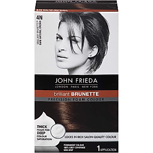 John Frieda Precision Foam Colour Brilliant Brunette (Dark Natural Brown) 4N 1 Each (Pack of 3)