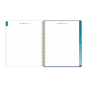 2023-2024 Blue Sky™ Inkwell Press Whirlwind Frosted Polypropylene Horizontal Weekly/Monthly Flex Academic Planning Calendar, 8-1/2" x 11", July 2023 to June 2024, 142398