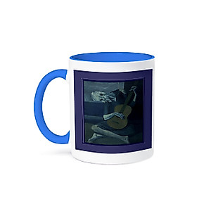 3dRose Picasso Painting Of 1903 The Old Guitarist Ceramic Mug, Blue/White