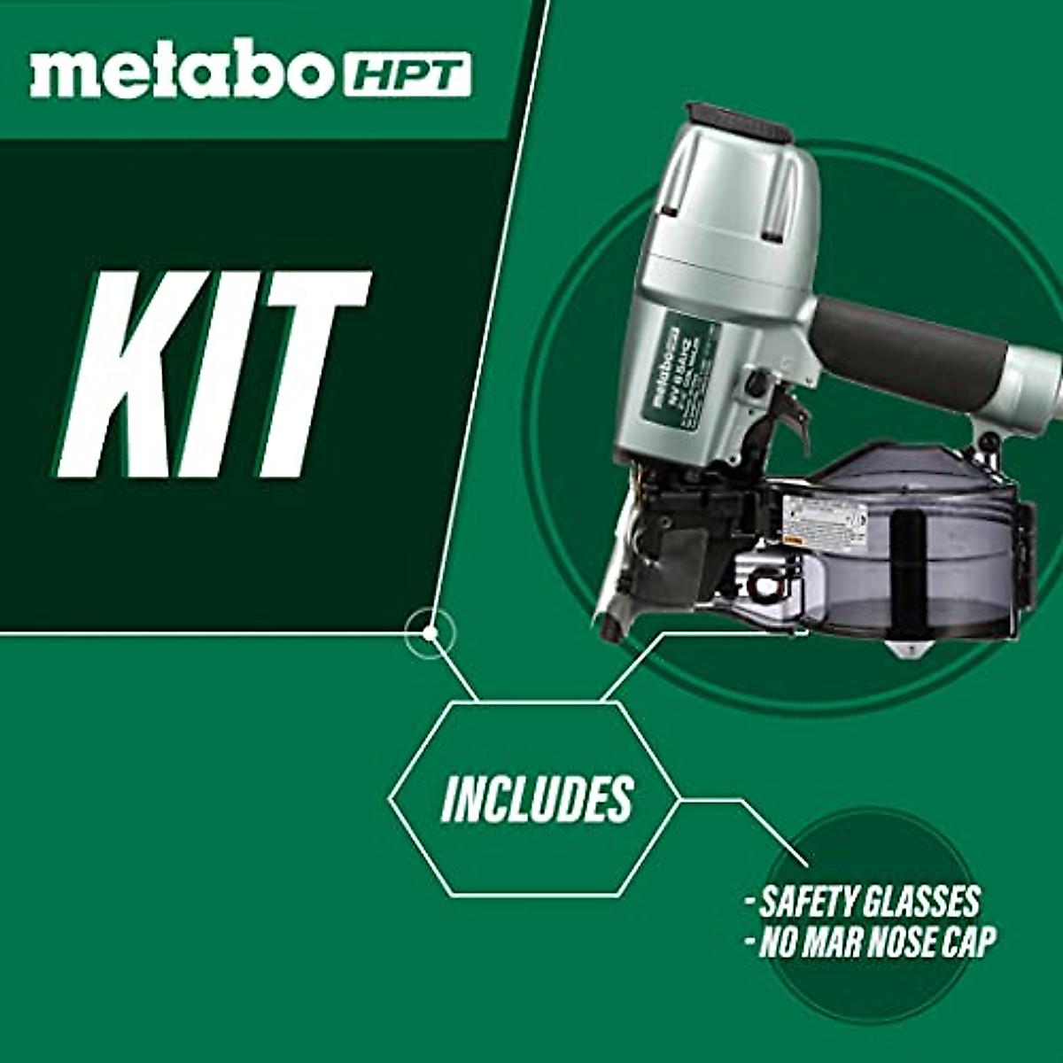 Metabo HPT Coil Siding Nailer, 1-1/2 inch to 2-1/2 inch Siding Nails, Side load, Tilt Bottom Magazine (NV65AH2)
