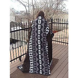 Wholesale Pack Three Blanket Throw Geometric Brushed Alpaca Recycled Wool Fibers