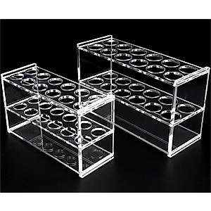 Driak Two Layers 12 Sockets Plastic Test Tubes Rack Testing Tubes Holder Used for 25ml Centrifuge Tube