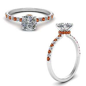 JewelryGift Hidden Halo Petite Diamond Ring 925 Sterling Silver Natural Garnet Cushion Shape Red Color Halo Engagement Rings Prong Setting in Size 12