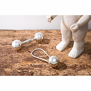 Areaware Harmony Ball Barbell Rattle Silver