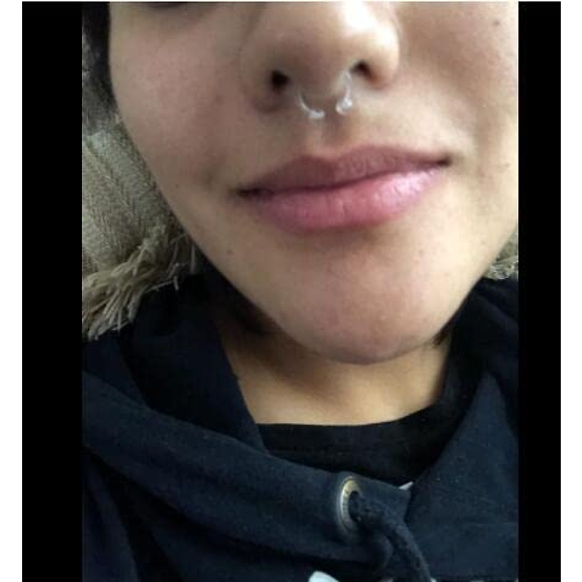 D.Bella 16G Colorful Clear Septum Rings Clear Horseshoe Piercing Retainers Flexible Acrylic Tragus Helix Hoop Bioflex Nose Lip Eyebrow Earring Retainer for Work Surgery 8mm