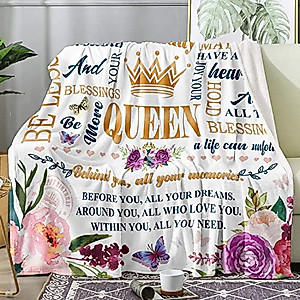 Hcoviv Happy Birthday Gifts For Women Blanket 50*60 - Birthday Queen - Best Birthday Decorations For Friends/Mom/Wife/Sister - Gifts For Women Birthday Unique, Happy Birthday Gift Ideas Throw Blankets