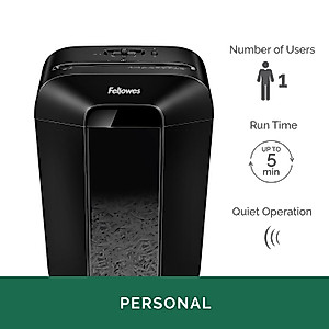 Fellowes Powershred LX70-DB 11 Sheet Cross-Cut Household Paper Shredder for Home Office