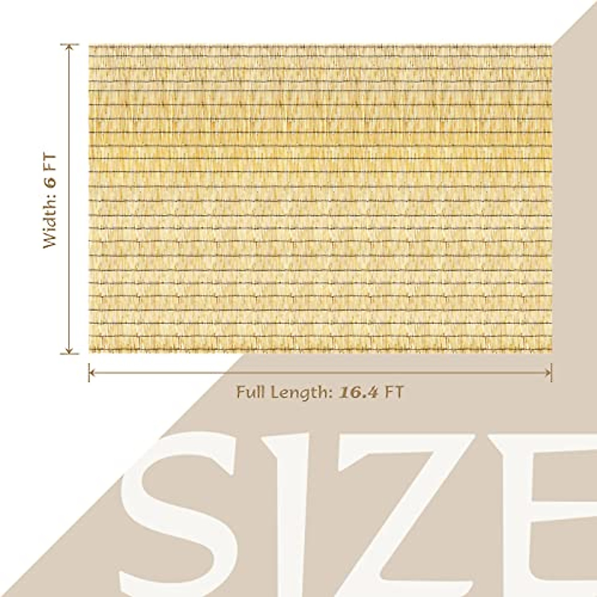 Tgzwme Natural Reed Fence Roller Blind,6FT X 16.4FT Bamboo Fencing Privacy Reed Screening for Outdoor, Gallery, Restaurant, Hotel, Patio