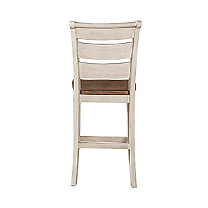 Liberty Furniture Industries Farmhouse Reimagined Ladder Back Counter Chair, W18 x D24 x H42, White