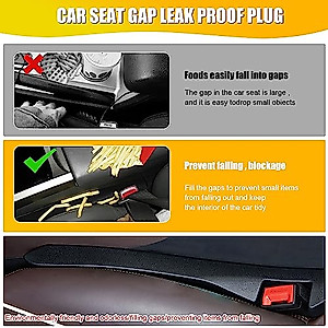 Uisky AA Car Seat Gap Filler 2 Pack, in Between Car Seat Catcher Black Car Accessories Interior Seat Gap Fillers with Seat Belt Holes car Gap Strip Stop Cellphone Wallet Keys Coins from Dropping