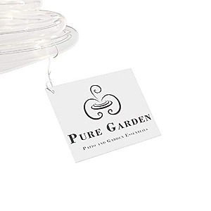 Pure Garden 50-LG1009 Outdoor Rope Solar Powered Cable String 100 LED Lights with 8 Modes for Patio, Backyard Garden, Events (Warm White)