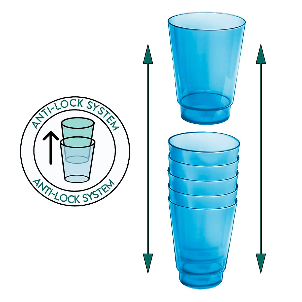 Acrimet Plastic Cup, Reusable, 10oz | 300ml, Tumbler Water, Machine Washable, Stackable Beverage Tumblers, Drinking Cup, Shatterproof, Durable (Blue Color) (Set of 10)
