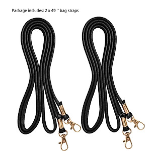 PU Leather Replacement Crossbody Shoulder Strap for Women Small Black Cell Phone Case Purse Wallet Bag Handbags Straps (Set of 2)