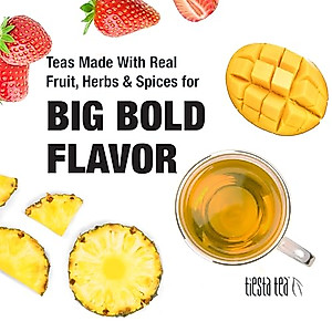 Tiesta Tea - Fruity Paradise, Strawberry Pineapple Green Tea, Loose Leaf, Up to 50 Cups, Make Hot or Iced, Medium Caffeine, 4 Ounce Refillable Tin