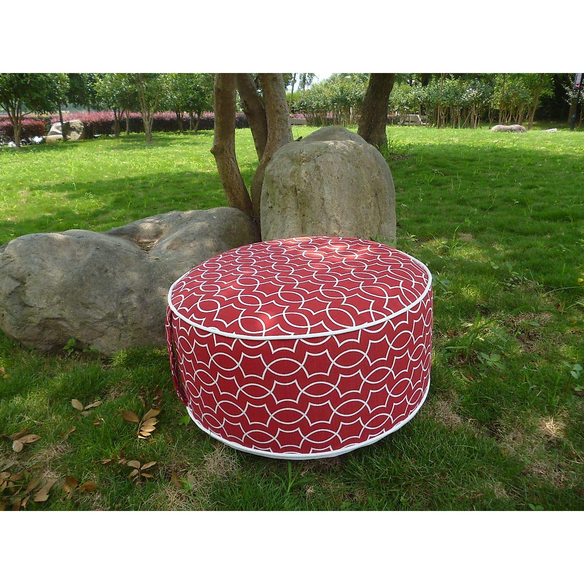 Inflatable Ottoman footrest Stool with Portable air Pump and Storage Bag or Pouch Used for Outdoor or Indoor Travel Portable Camping Backyard Patio Garden Home Yoga footrest Stool (Grey)