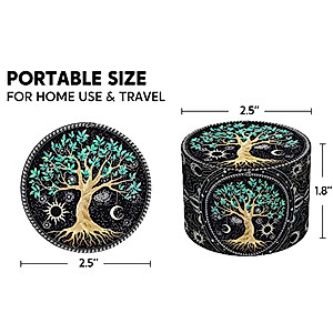 JOYTOP Grinder, 2.5 inch Tree of Life Sun Moon Galaxy Grinder (Black & Green)