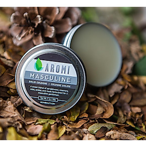 Aromi Solid Cologne | Sweet Musk Fragrance; Vegan, Cruelty-free, Powdery Scent, Wax-Based, Travel, Small Men's Gift, Alcohol-free, Concentrated (Masculine)