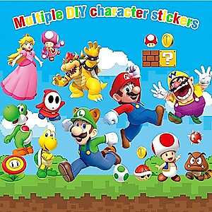 Video Game Make a Face Stickers Cute Funny Cartoon Brother Make Your Own Face Stickers for Kids Boys Girls Birthday Party Favors Goodie Bags Gifts Laptop Luggage Notebook Room Wall Reward Stickers