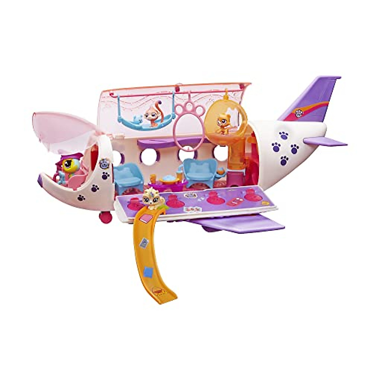 Littlest Pet Shop Pet Jet Playset Toy, Includes 4 Pets, Adult Assembly Required (No Tools Needed), Ages 4 and Up