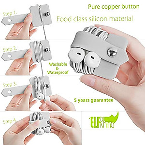 ELFRhino Silicone Earphone Organizer Earphone Wrap Winder Headphone Cord Organizer Wrap Winder Manager/Cable Winder 3 Pieces