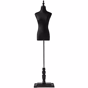 Tailors Dummy Mannequins Female Mannequin Dress Form Torso Female Mannequin with Wooden Stand, Adjustable Height Dress Form for Women's Clothing Dressform Mannequin