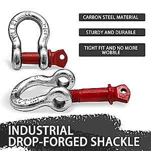 Heavy Duty Tow Straps Recovery Kit, 2" x 16ft Recovery Strap with 12000 lbs Break Strength, Heavy Duty Tow Rope D-Ring Shackles for Towing Vehicles, Boats(Orange)