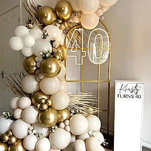 Black White Balloon Garland Kit Kelfara 120Pcs Different Sizes 12/10/5 inch Matte Black White and Metallic Silver Confetti Latex Balloons for Wedding Birthday Party Accessory Arch Decoration