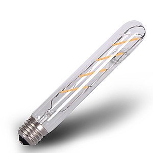 DC 12V LOW VOLTAG E26 Medium Base T30 Glass Tube Lamp 7.2" Tubular LED Filament Light Bulb Vintage Retro JDD Antique Nostalgic Classic Edison Home Accent Interior Lighting - 2700K Warm White, 4 Watt