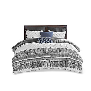 Gracie Mills Robbins Chenille Tufted 3-Piece Cotton Duvet Cover Set