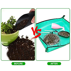 6PCS Foldable Garden Mat Set，Including 3 PCS Garden Work Cloth Waterproof Thicken Gardening Mat and 3PCS Gardening Tools for Indoor Bonsai Succulents Plant Care Soil loosening Shovel Small Shovel.