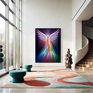 Eleploi 5D DIY Diamond Painting Kits for Adults - Rainbow Angel Diamond Painting, Full Round Diamond Canvas Diamond Art by Numbers Painting Kit Gift, Home Wall Decor 8x12 Inch