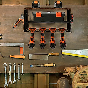 LING RUI 2 Pack Power Tool Organizer, Garage Organization and Storage, Drill Holder Wall Mount, Utility Rack for Cordless Drill, Gifts for Husband Men Dad Father Him