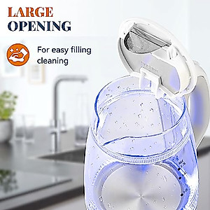 SULIVES Electric Kettle, 1.7L Double Wall Water Boiler, 1200W Hot Water Kettle with Auto Shut-Off and Boil-Dry Protection