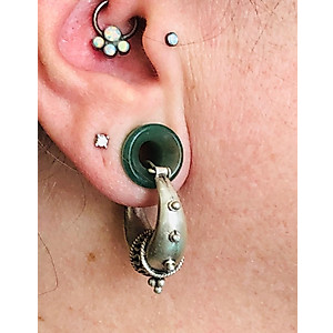 Ear Gauges SoScene Center Hole Jade Organic Stone Ear Plugs Sold in Pairs (10mm-00 gauge)