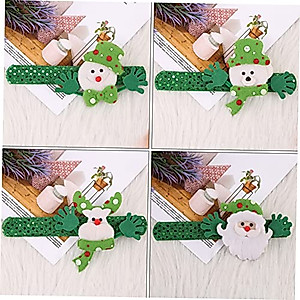 TOGEVAL 8pcs Papa Circle Stocking Stuffers Nativity Toys for Kids Party Bag Stuffers for Kids Christmas Slap Wristband Christmas Classroom Gifts Snap Wristbands Kids Kids Slap Band Decor