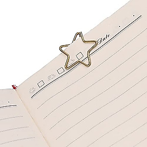 40Pcs Cute Paper Clips, Gold Paper Clips Star Shaped Paper Clip Fun Paper Clips Small Paper Clips Mini Bookmark Clips with 2 Clear Boxes