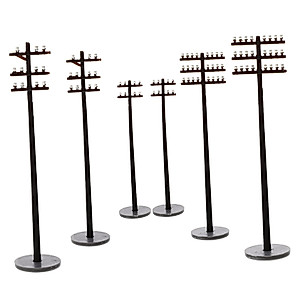 Asakkura 30 pcs for Train Railroad Early Telegraph Telephone Scenery Educational Traffic Layout Railways Diorama Architecture DIY Model Models Scene Adorns Miniature Decoration Accessories