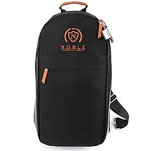 Chef Knife Bag (21+ Slots) is Padded, Includes a Padlock, Holds 21 Knives PLUS Your Knife Steel, a Zipped Tool Pouch, and More! Our Professional Line Knife Carrier Includes Name Card Holder (Bag Only)