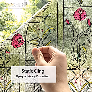 Glass Window Film 1/2/3/5M Decorative Window Film Static Cling Stained Glass Stickers Christmas Decorations for Home Window Privacy Film (Size : 45x100 cm)